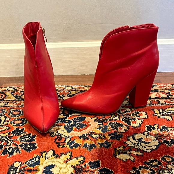 Shoe Dazzle | Shoes | Red Booties Size 7 | Poshmark
